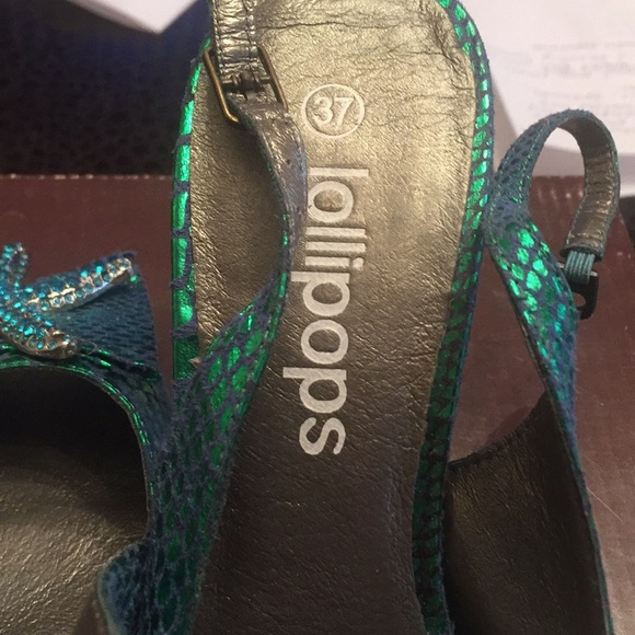 lollipops from france | Shoes | Green Snake Sandals With Bejeweled Sea ...